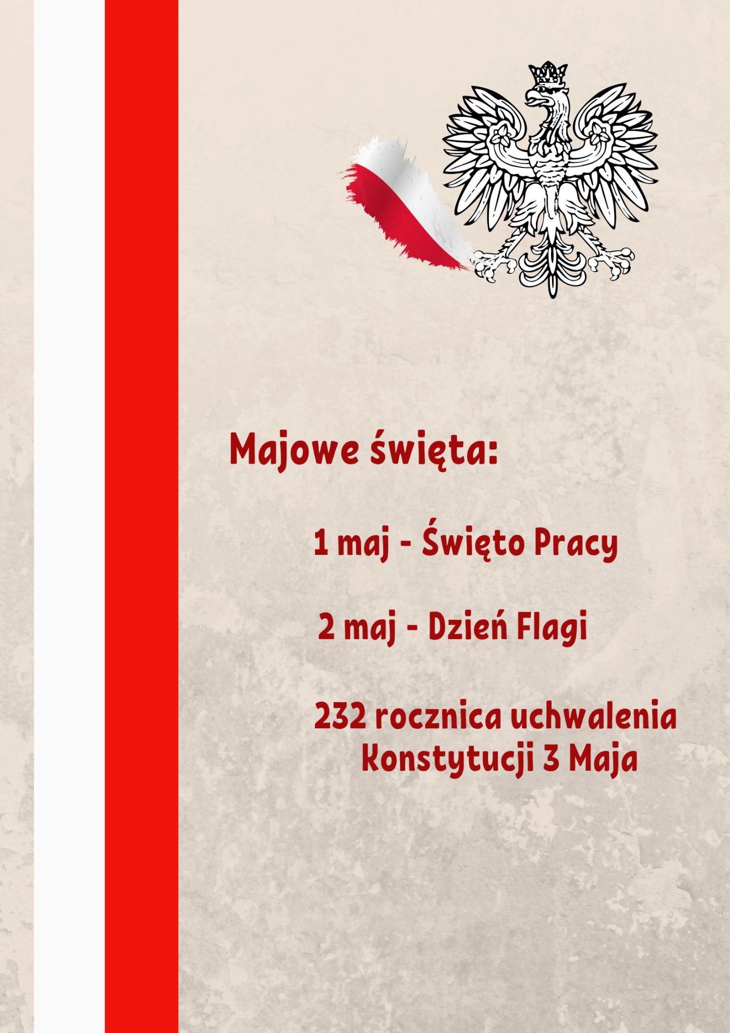 Majowe święta narodowe - Gminna Biblioteka Publiczna w Lubeni